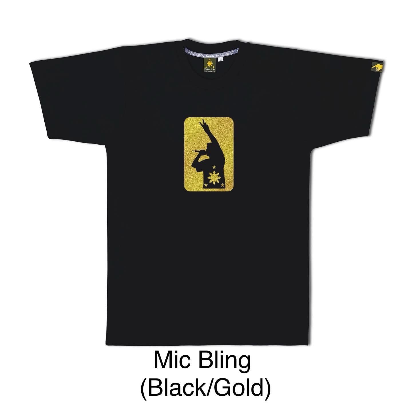Mic Bling Tee (Black/Gold) – Pinas Brim Canada